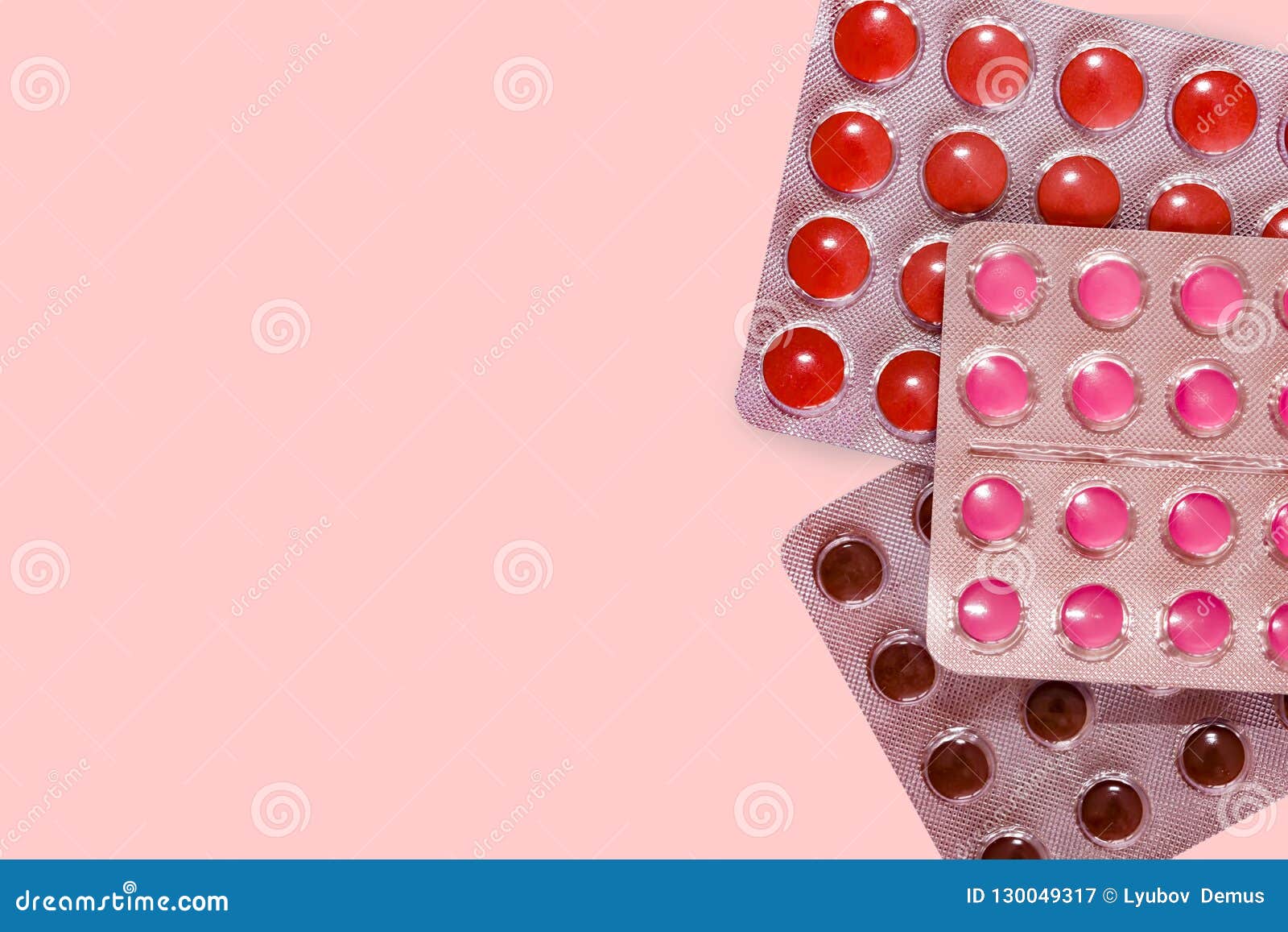 Packaging of Tablets of Different Colors, Isolated, Stock Image - Image ...