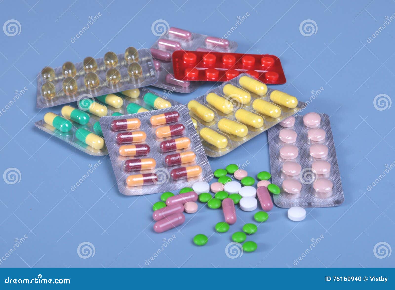 Packaging of Tablets and Pills on the Table. Red Heart Stock Photo ...