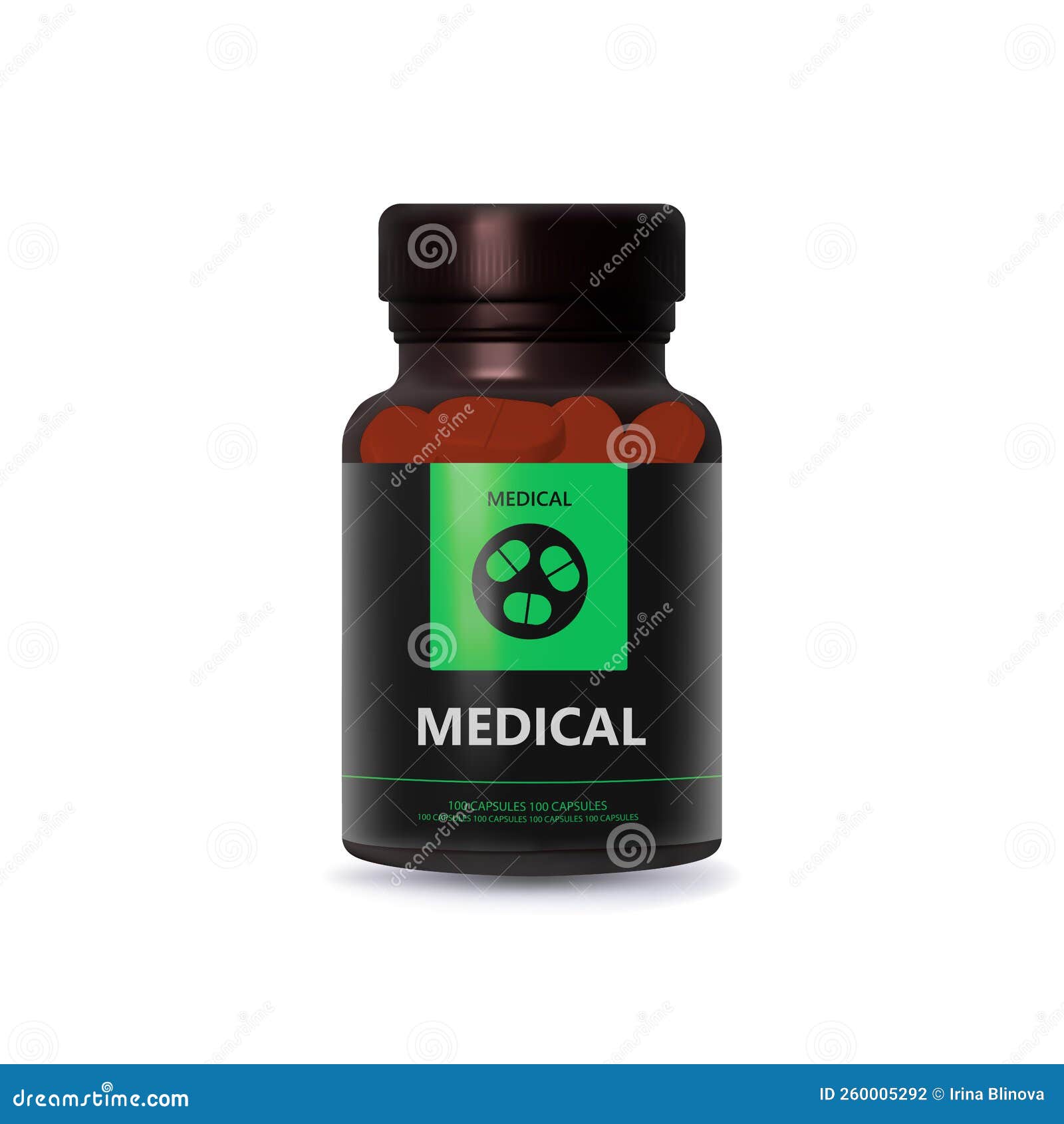 Packaging for Tablets Plastic Container Bank on a White Background ...