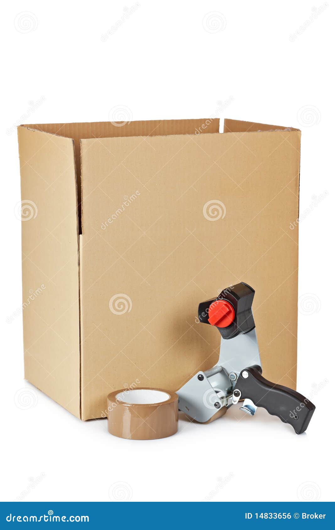 Packaging Tape Dispenser And Shipping Box Stock Photography ...