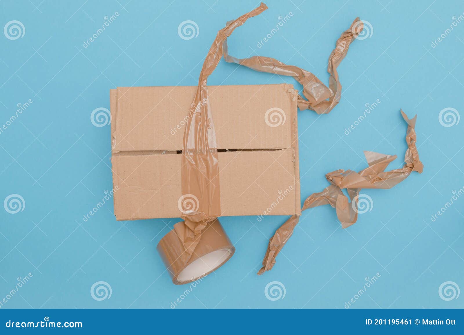 Packaging Tape Failure on a Closed Cardboard Box Stock Image - Image of ...