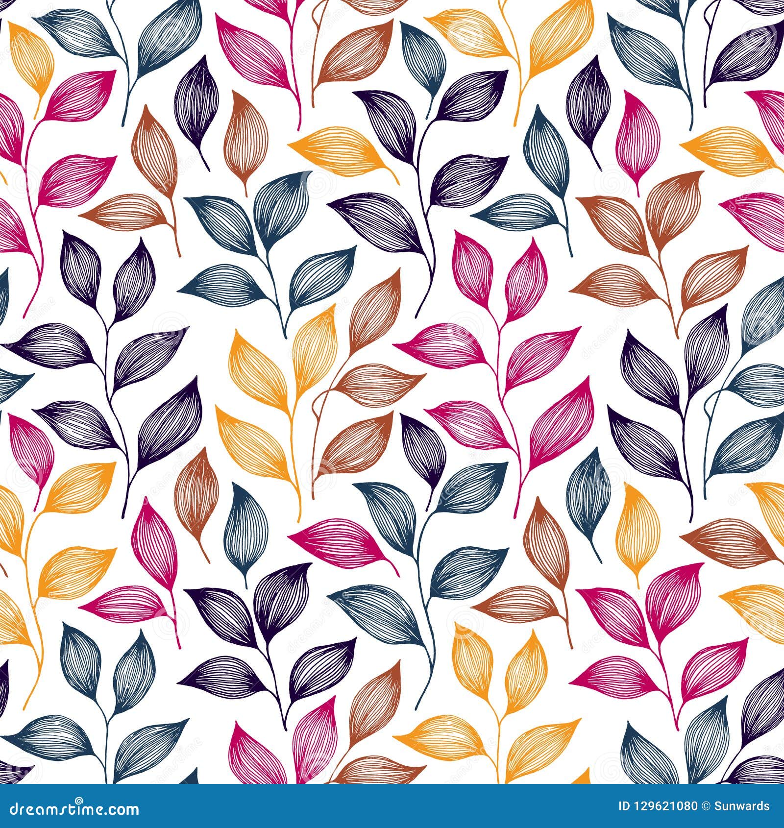 Wrapping Tea Leaves Pattern Seamless Illustration. Stock Vector ...