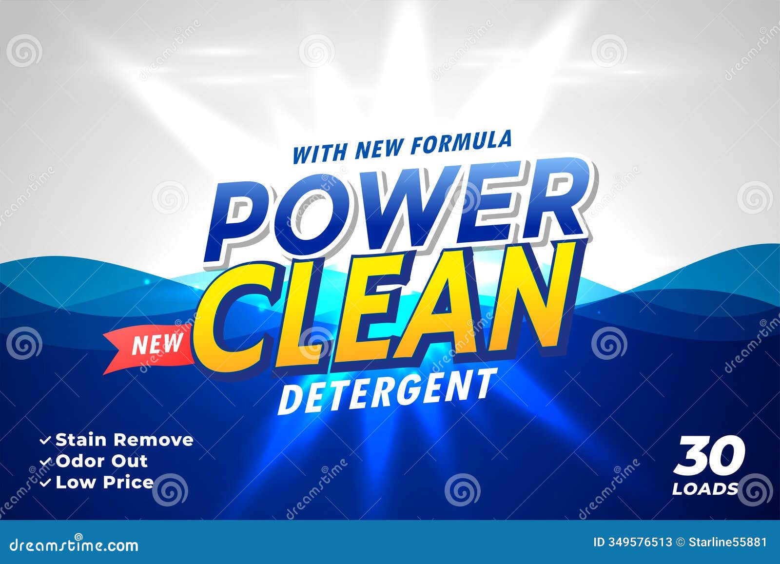 Packaging Template for Laundry Detergent Washing Powder Stock Vector ...
