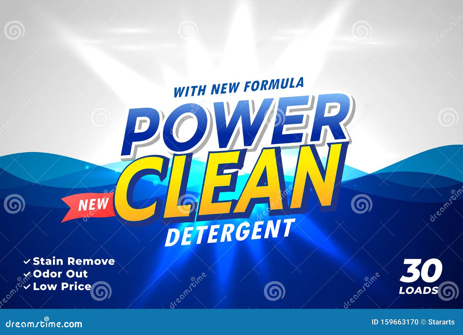 Packaging Template for Laundry Detergent Washing Powder Stock Vector ...