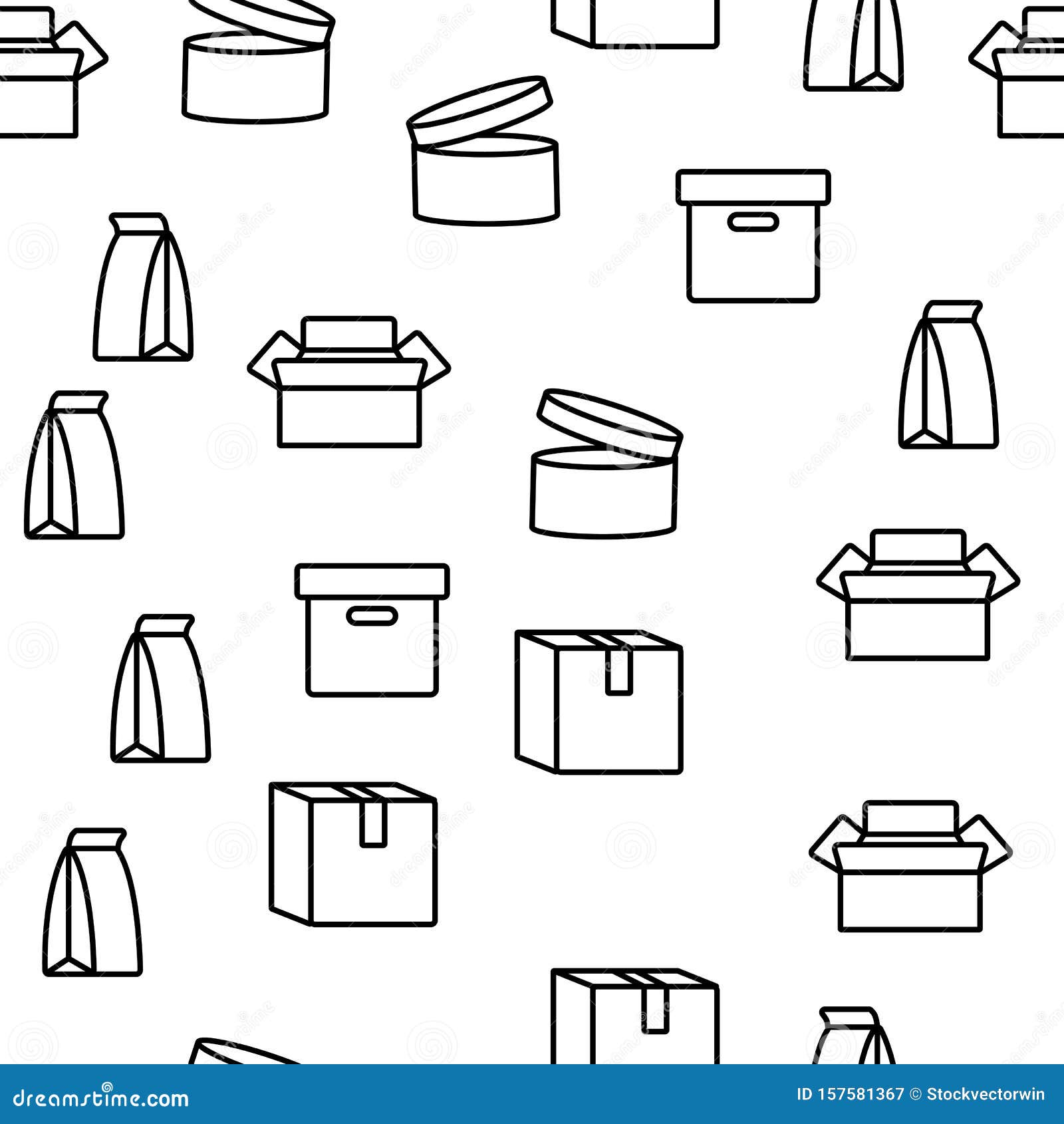 Packaging Types Vector Seamless Pattern Stock Vector - Illustration of ...