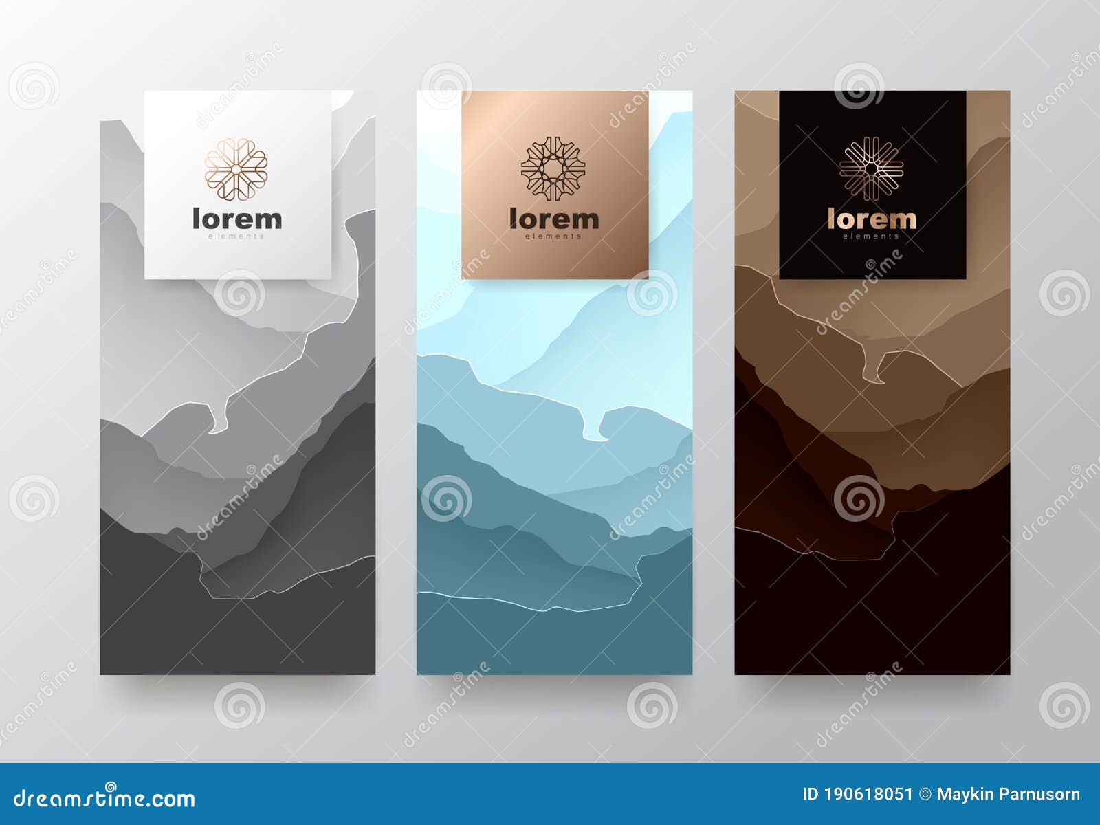 Vector Set Packaging Templates With Abstract Texture For Luxury ...