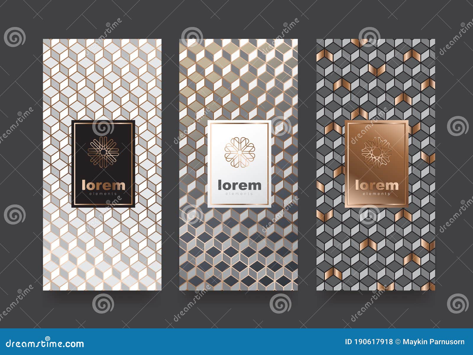 Vector Set Packaging Templates with Different Texture for Luxury ...