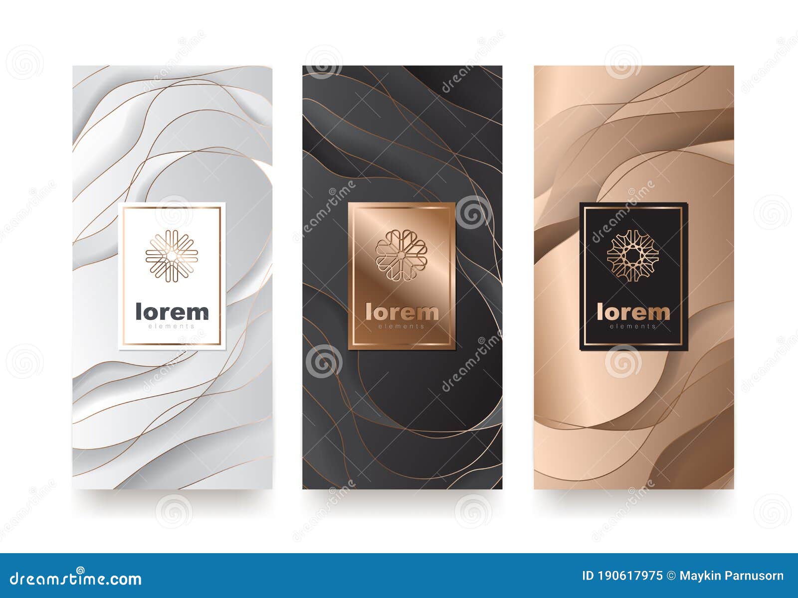 Vector Set Packaging Templates with Different Texture for Luxury ...