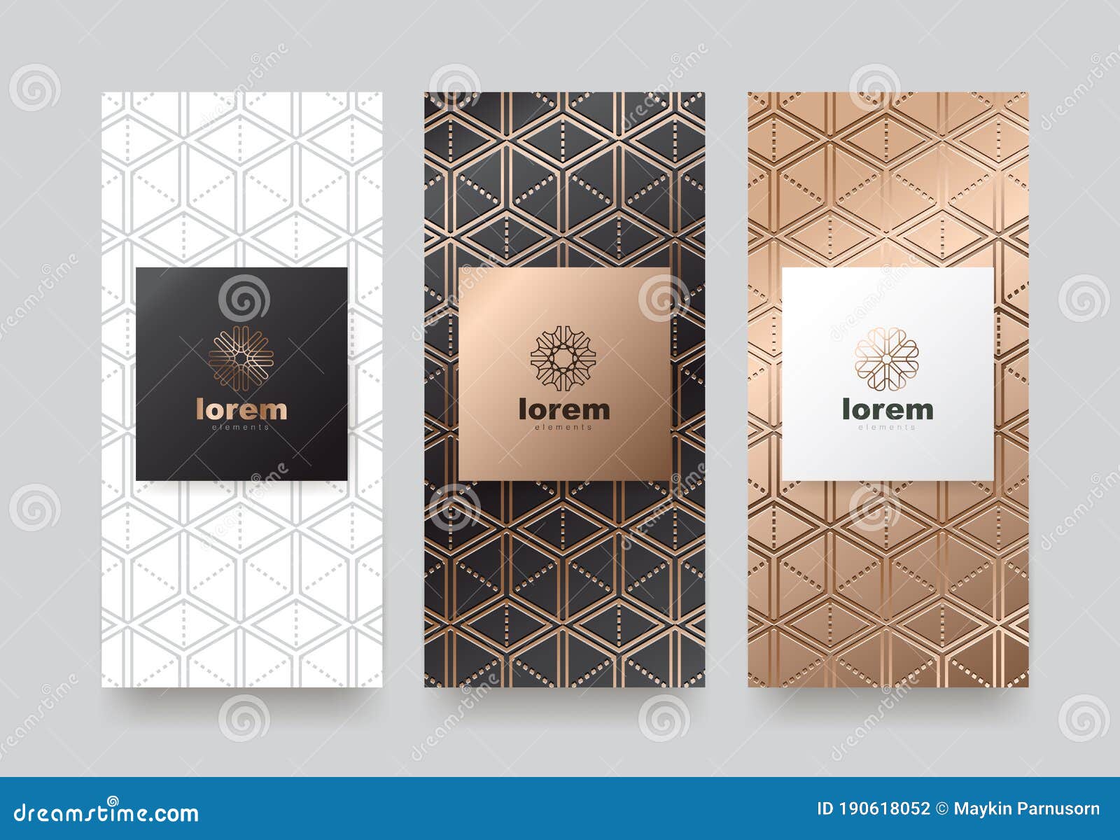 Vector Set Packaging Templates with Abstract Texture for Luxury ...