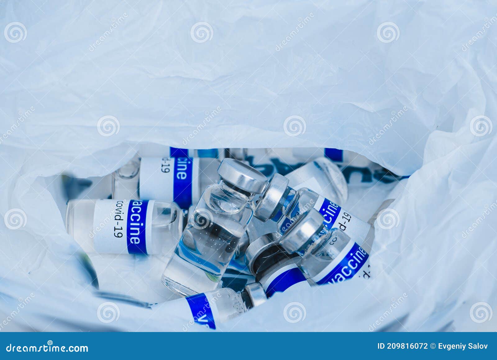 Packaging of Vials with Covid Vaccine. Glass Ampoules with Vaccine ...