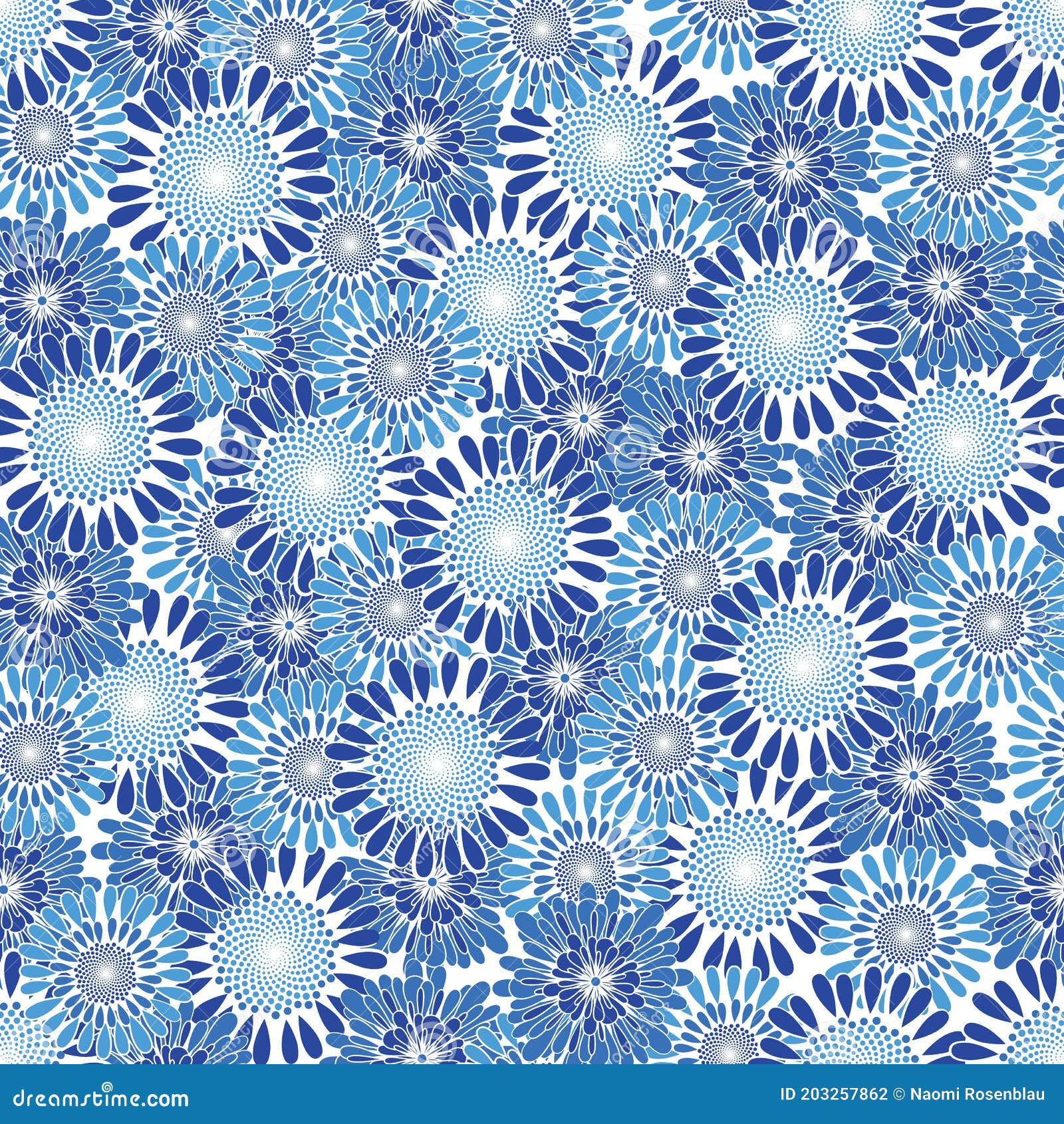 Packed Allover Daisy Non Directional Repeat Pattern Stock Illustration ...