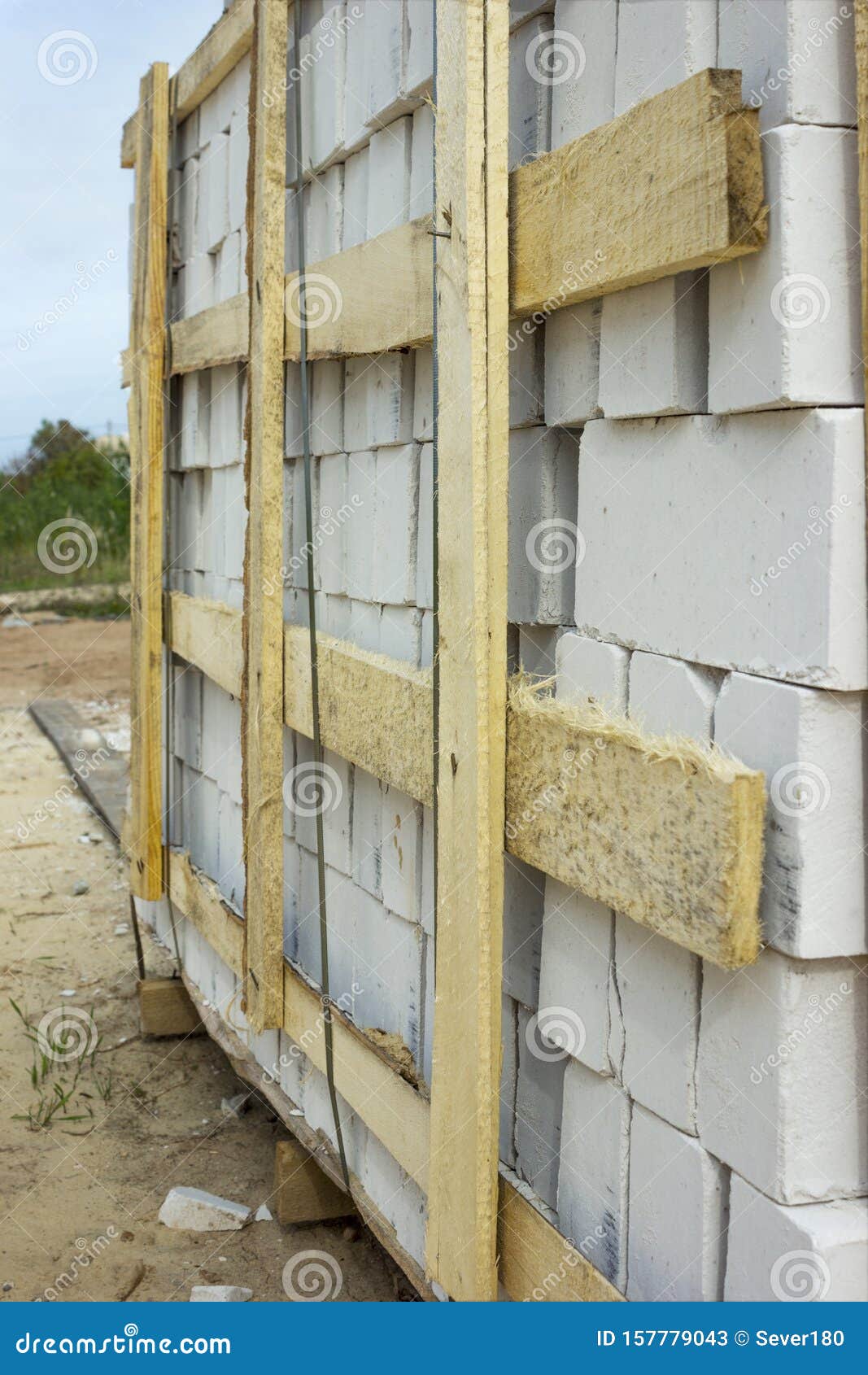 Packed Batch of Building Blocks in Construction Site Stock Image ...