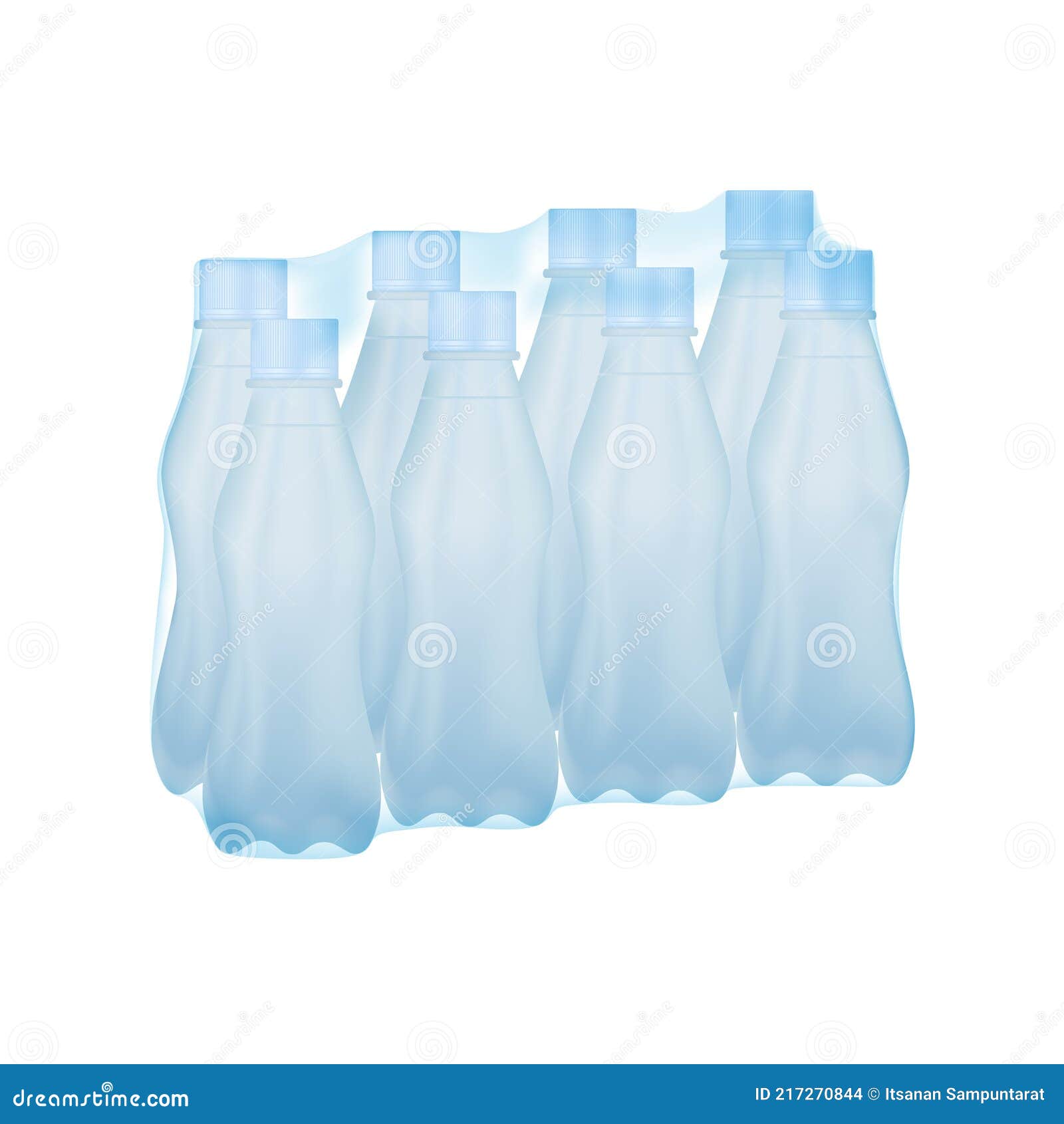 Packed of Bottled Water in Plastic Shrink Wrapped Package Stock Vector ...