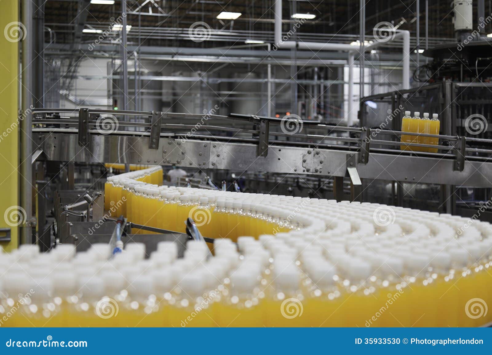 Packed Bottles Moving on Conveyor Belt Stock Photo - Image of equipment ...