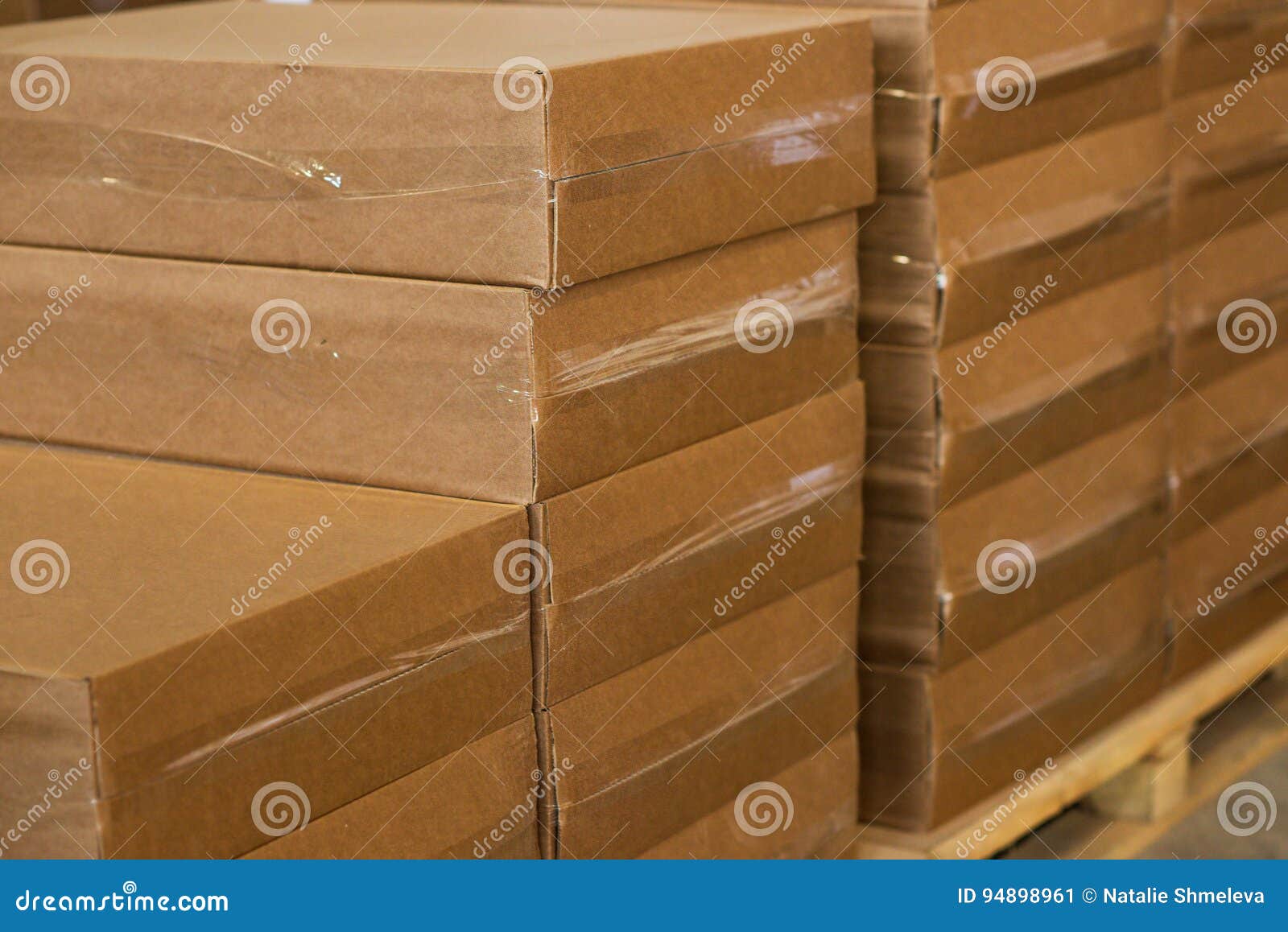 Packed brown boxes stock image. Image of cargo, warehouse - 94898961