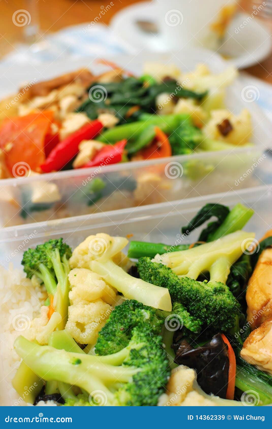 Packed Chinese Set Meal with Vegetables Stock Image - Image of ...
