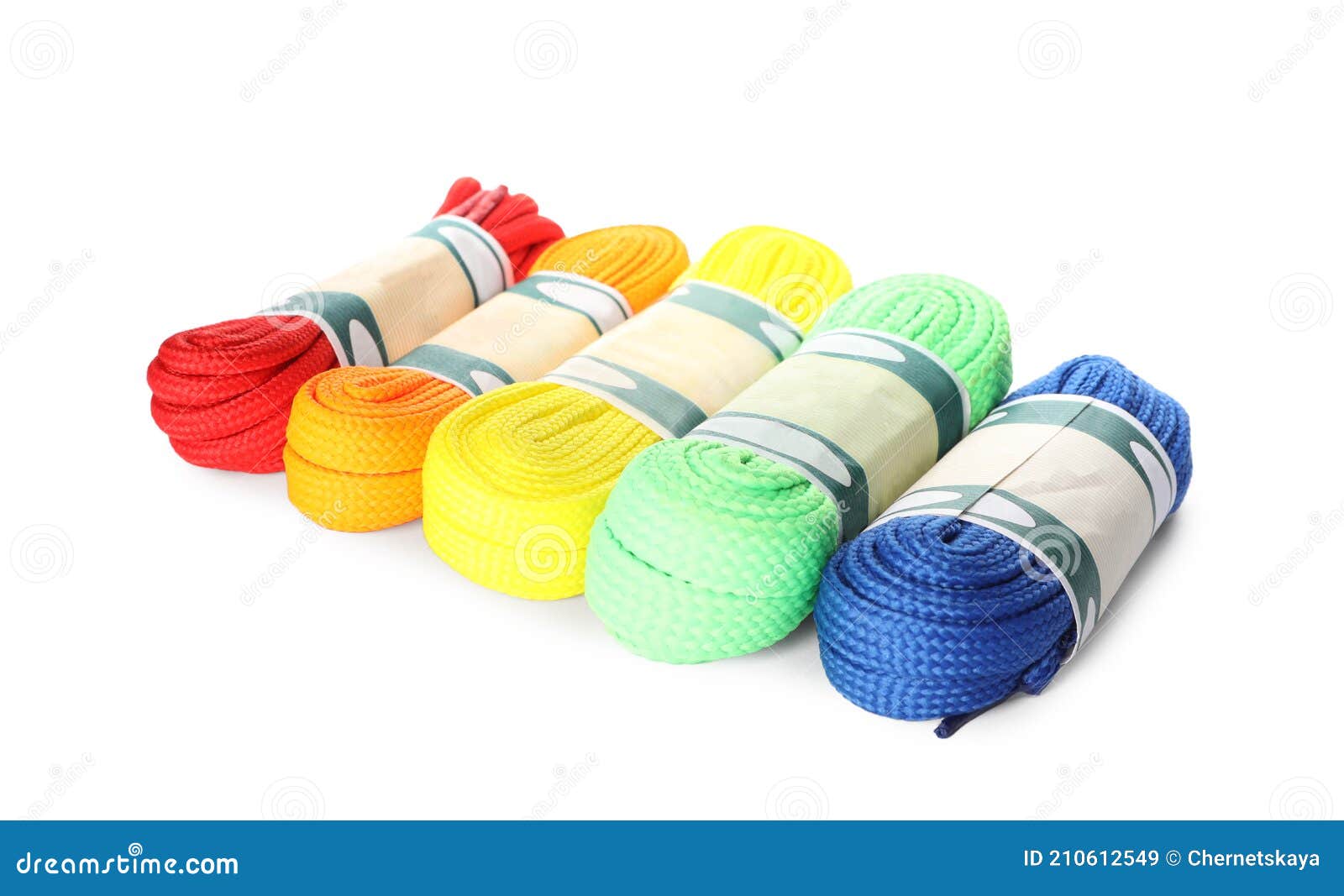 Packed Colorful Shoe Laces on White Background Stock Image - Image of ...