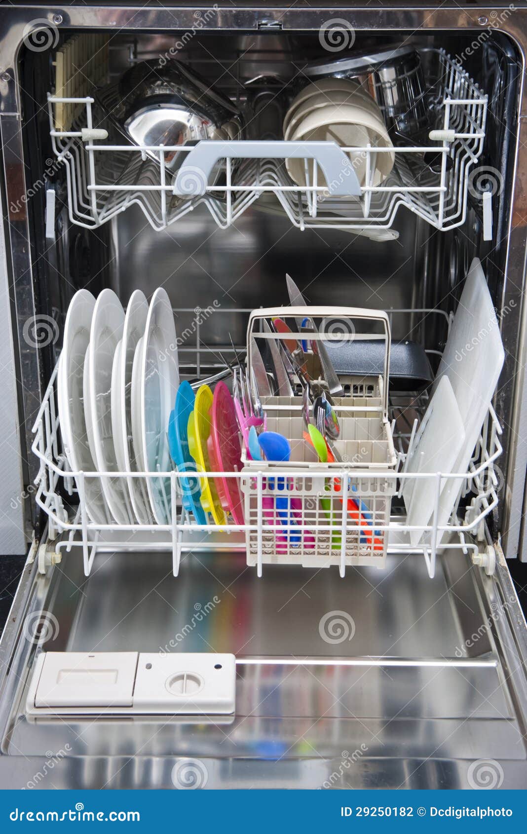 Packed Dishwasher of Clean Dishes Stock Photo - Image of kitchen ...