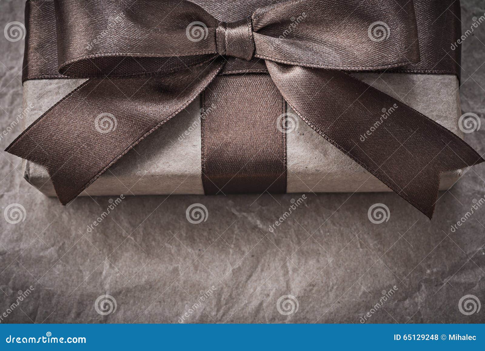 Packed Gift Box on Wrapping Paper Holidays Concept Stock Photo - Image ...
