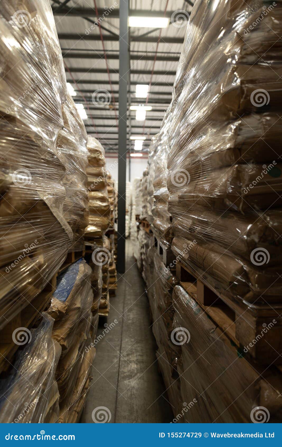 Packed Goods on a Rack in Warehouse Stock Image - Image of factory ...
