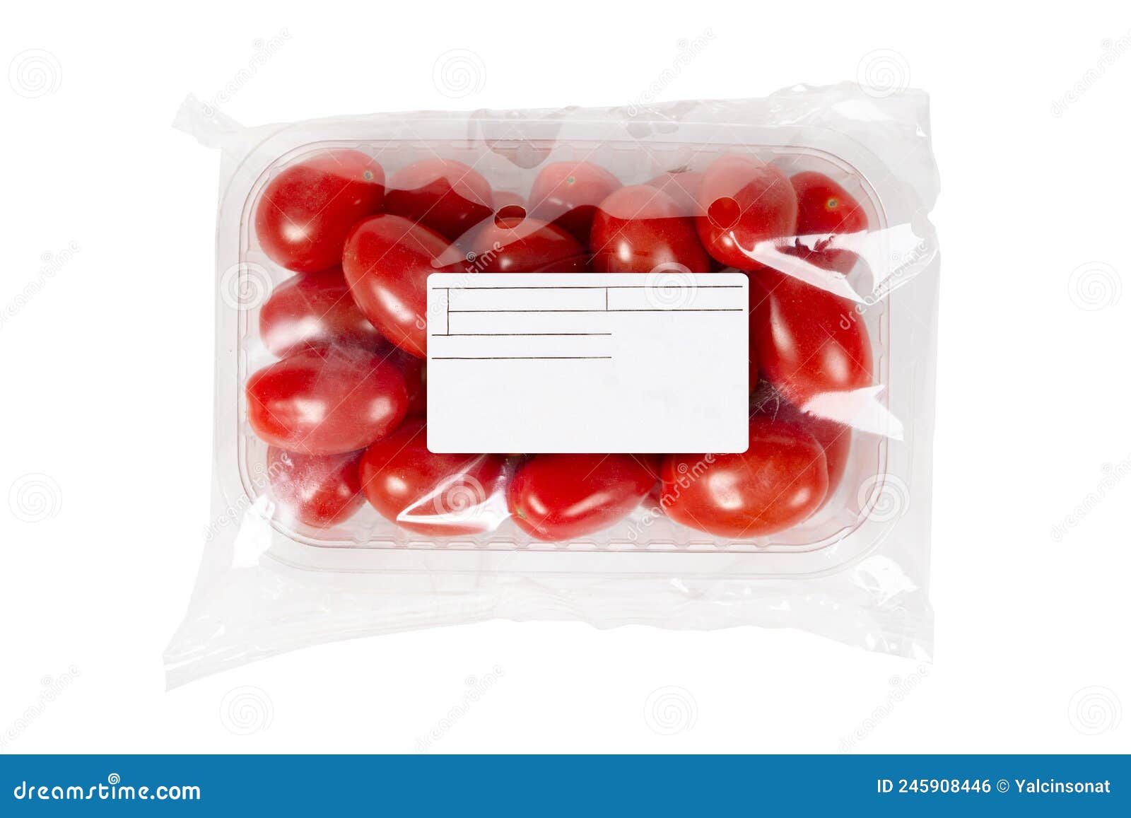 Packed and Labeled Cherry Tomatoes on an Isolated White Background ...