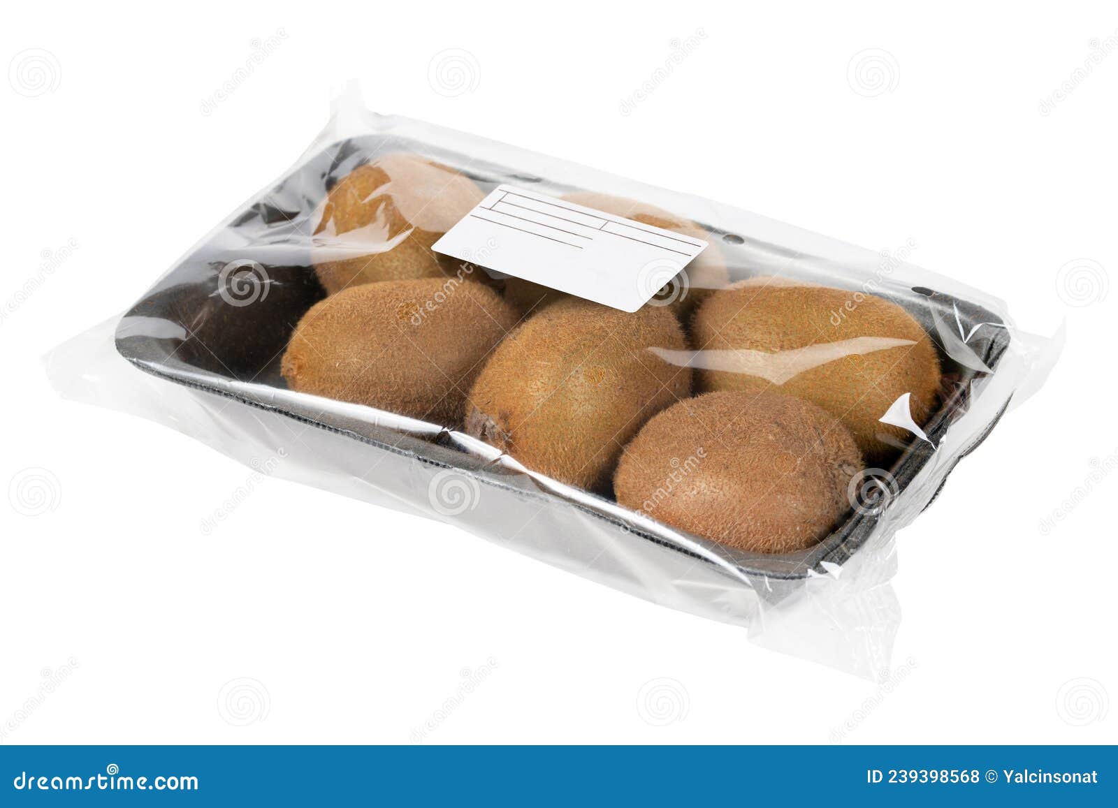 Packed and Labeled Kiwi on Isolated White Background Stock Photo ...
