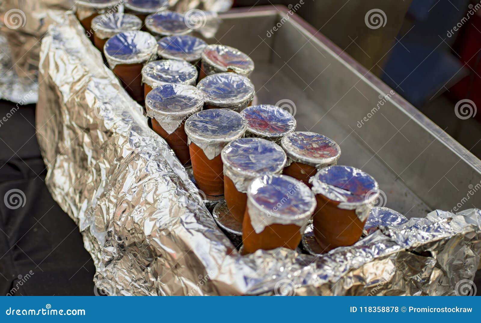 Packed lassi cups stock photo. Image of potter, wrapped - 118358878