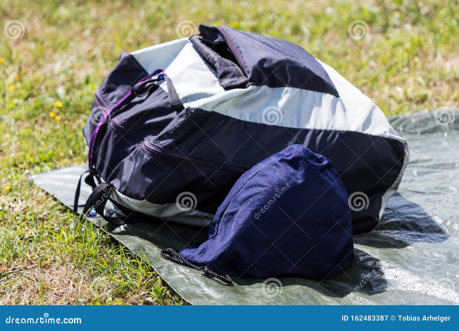 Packed Parachute in Backpack Stock Image - Image of packed, modern ...