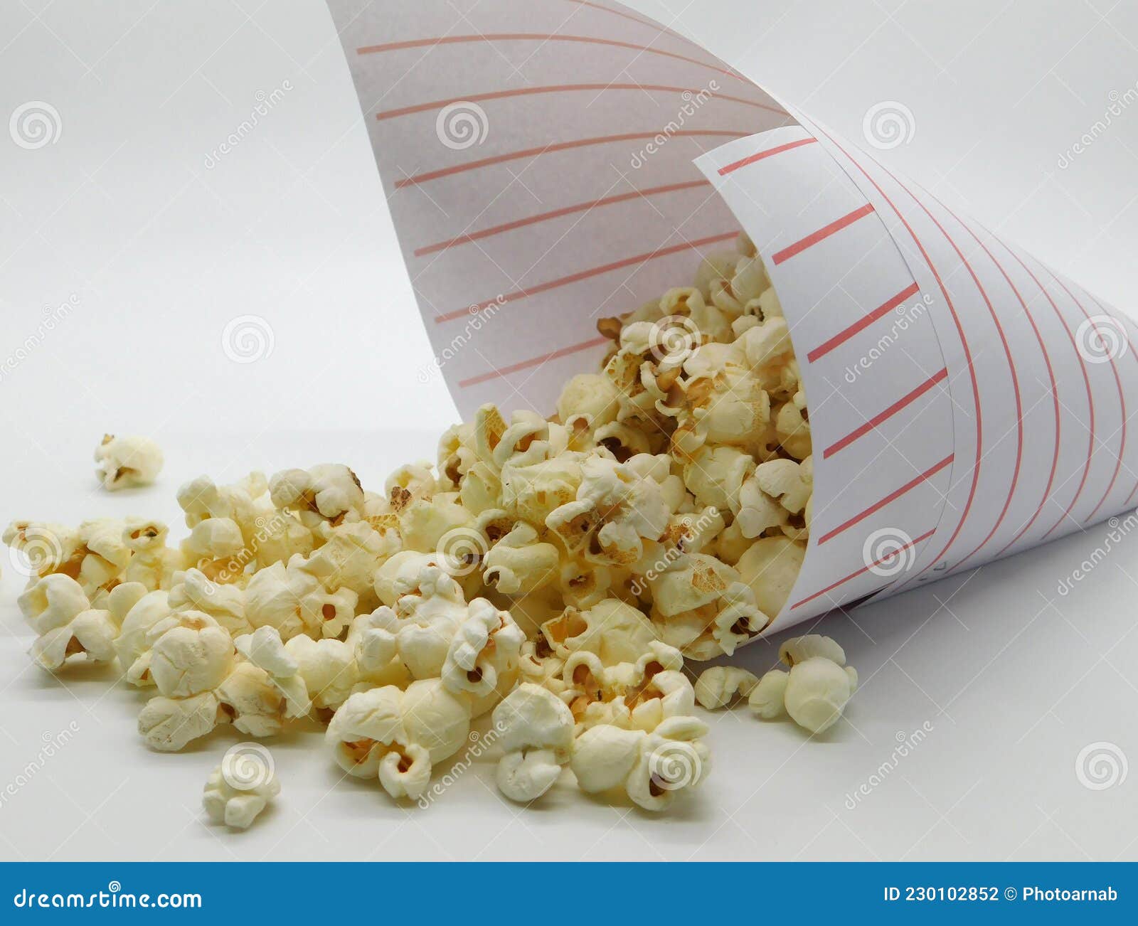 Popcorn Spilled From Cardboard Bucket Stock Photography | CartoonDealer ...