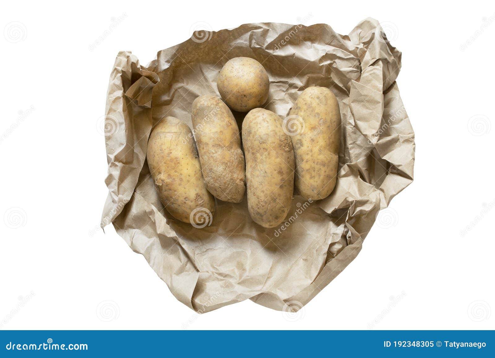 Packed potatoes isolated stock image. Image of natural - 192348305