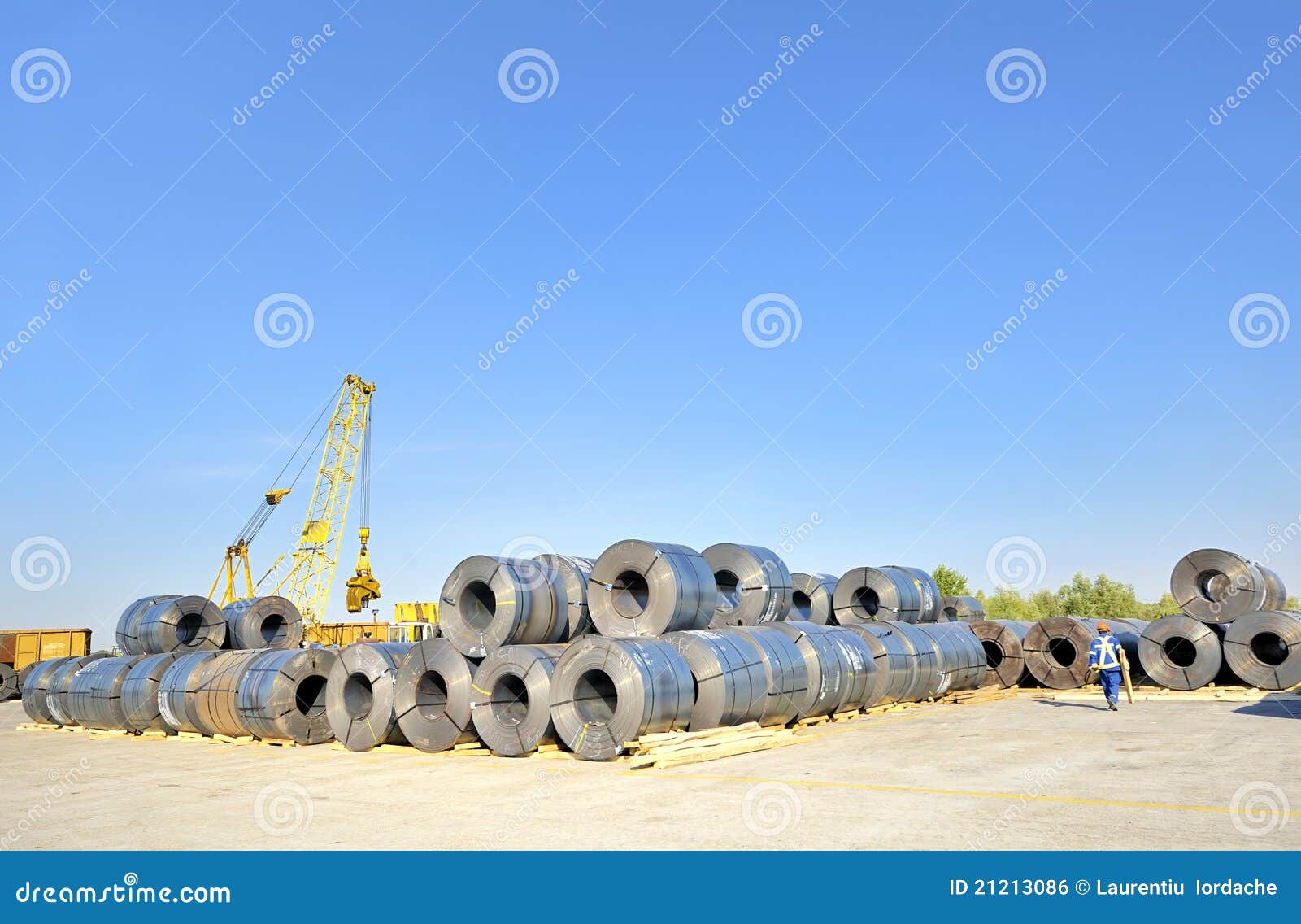 Packed Rolls of Steel Sheet Stock Photo - Image of shaped, steel: 21213086