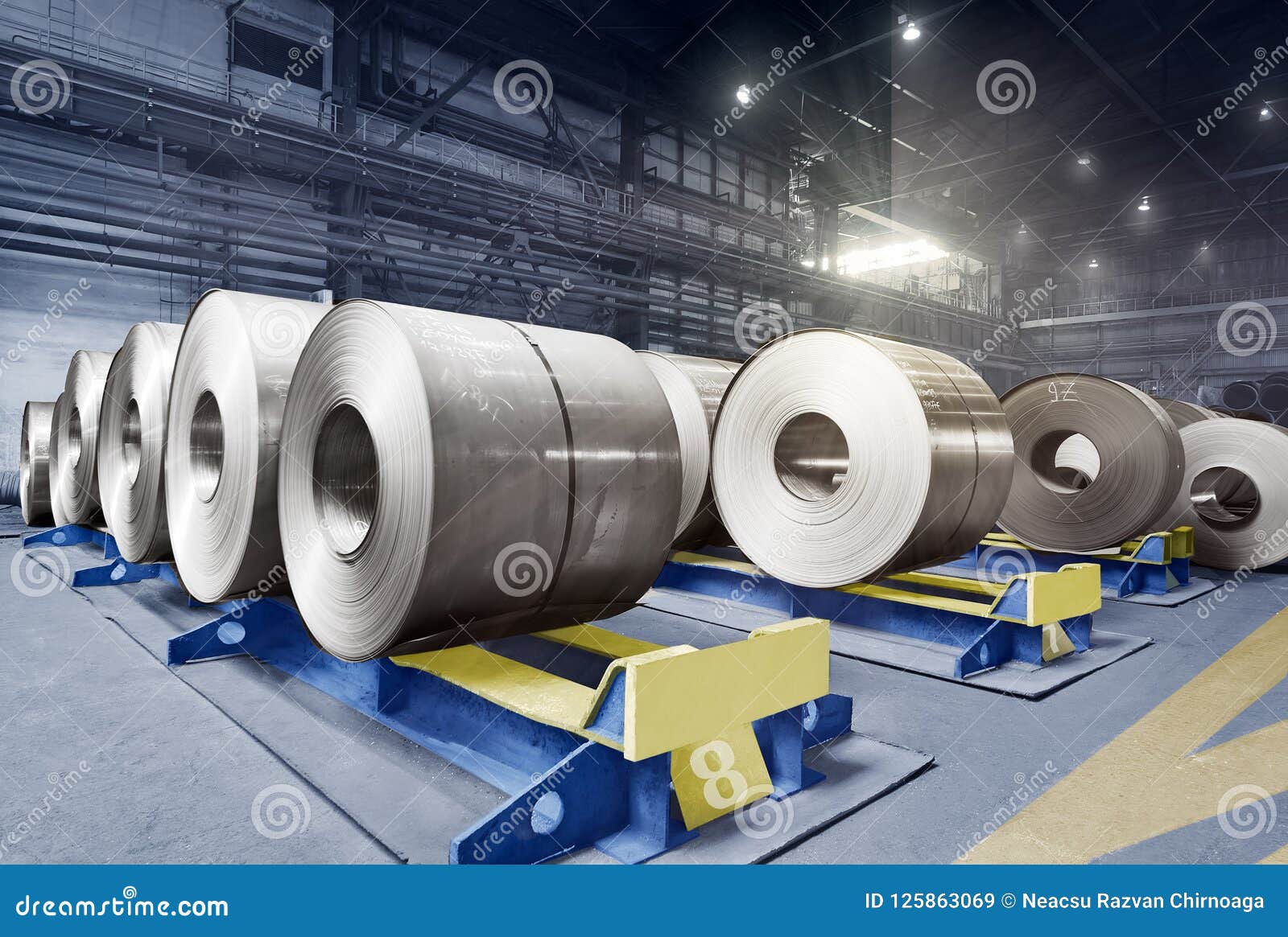 Packed Rolls of Steel Sheet, Cold Rolled Steel Coils Stock Image ...