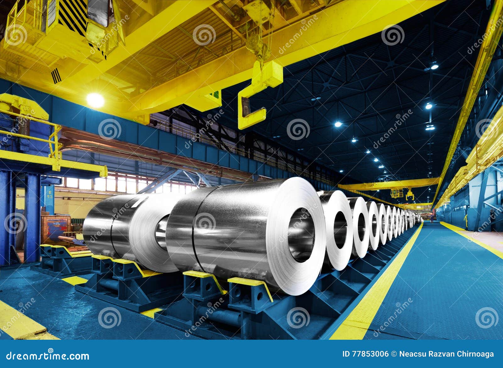 Packed Rolls of Steel Sheet, Cold Rolled Steel Coils Stock Photo ...