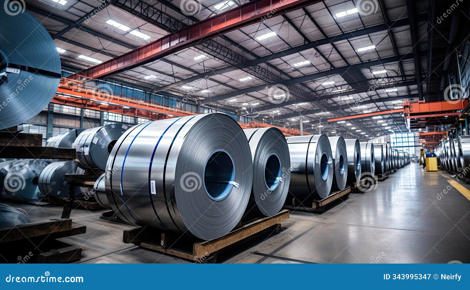 Packed Rolls of Steel Sheets, Cold Rolled Steel Coils in Factory ...