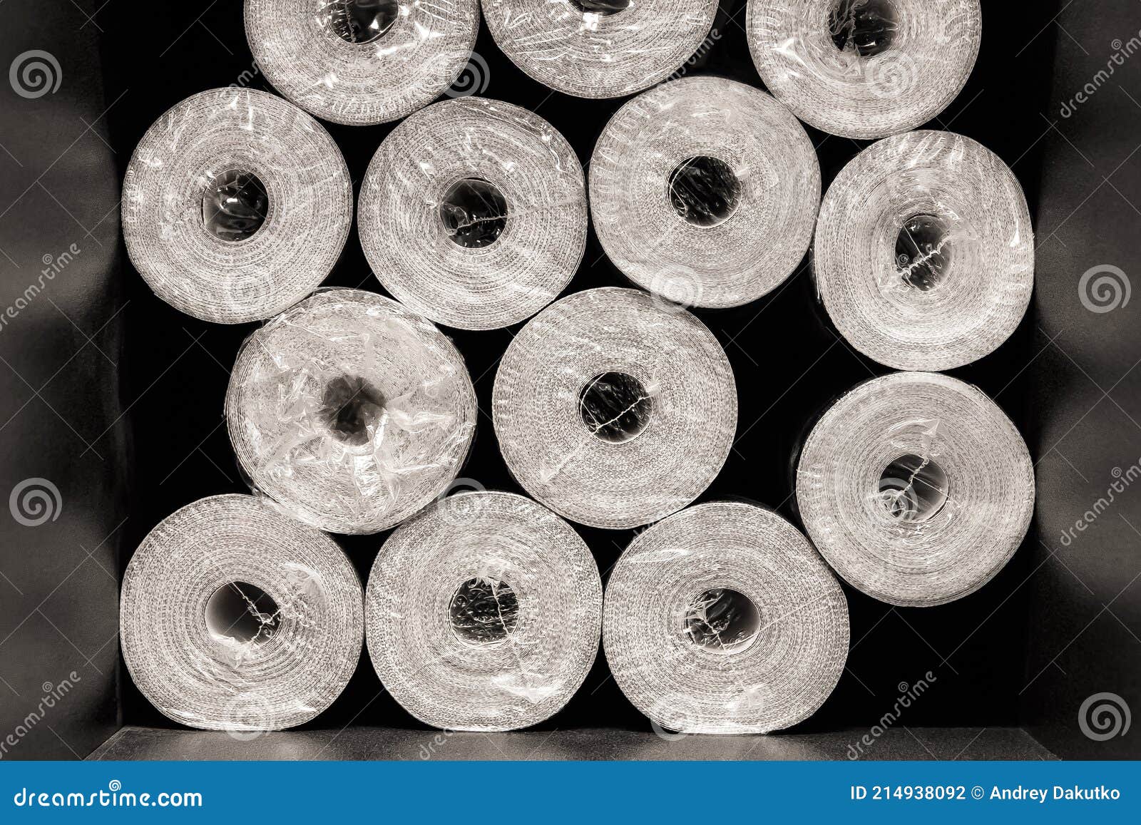 Packed Rolls of White Wallpaper Close-up in a Hardware Store Stock ...