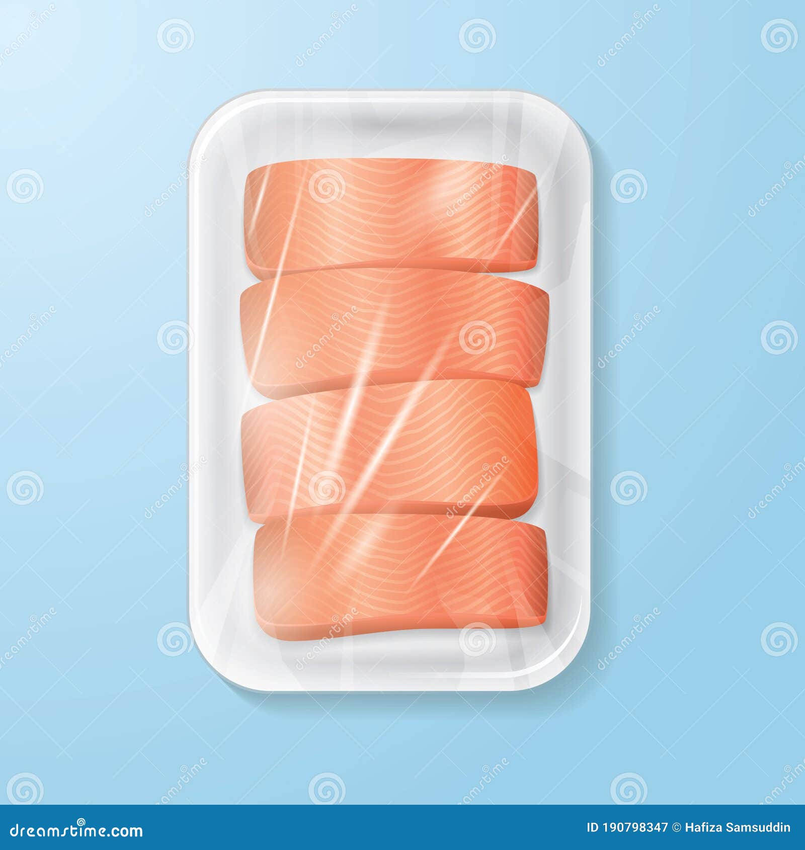 Packed Salmon Fillet. Vector Illustration Decorative Design Stock ...