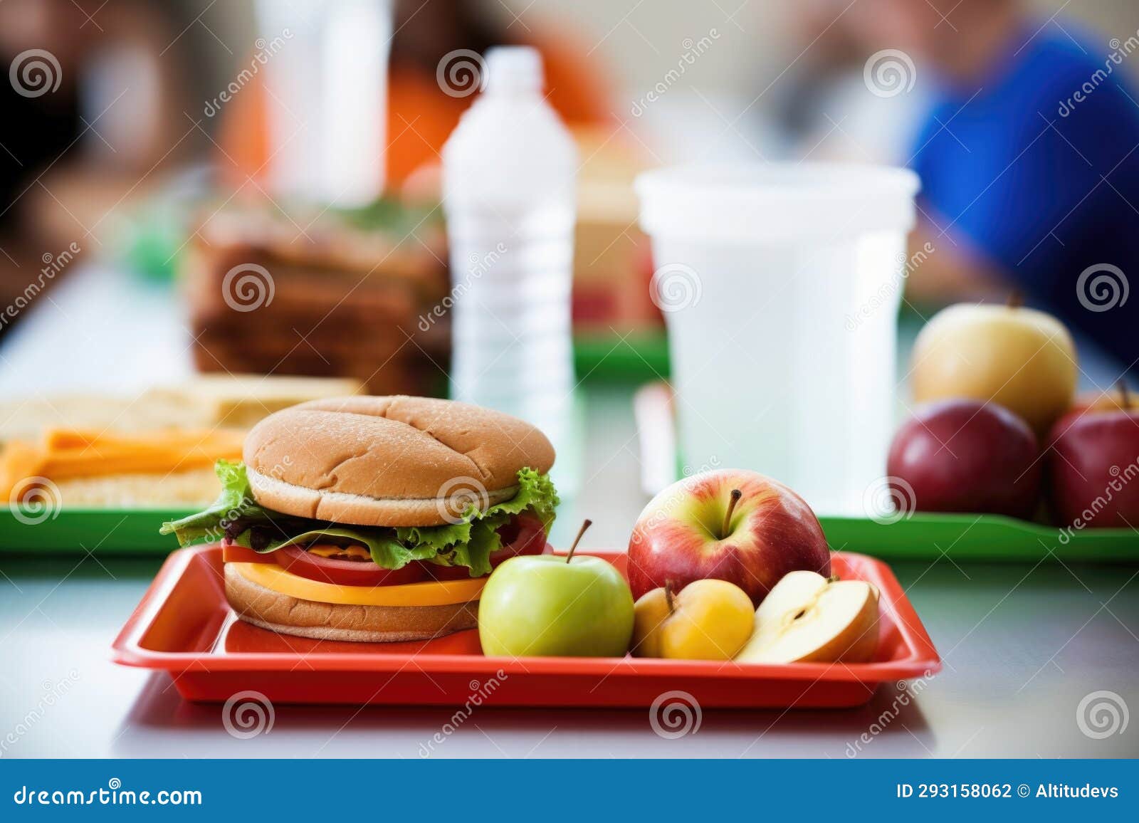 Packed School Lunch Next To a Plate of Fast Food Stock Photo - Image of ...