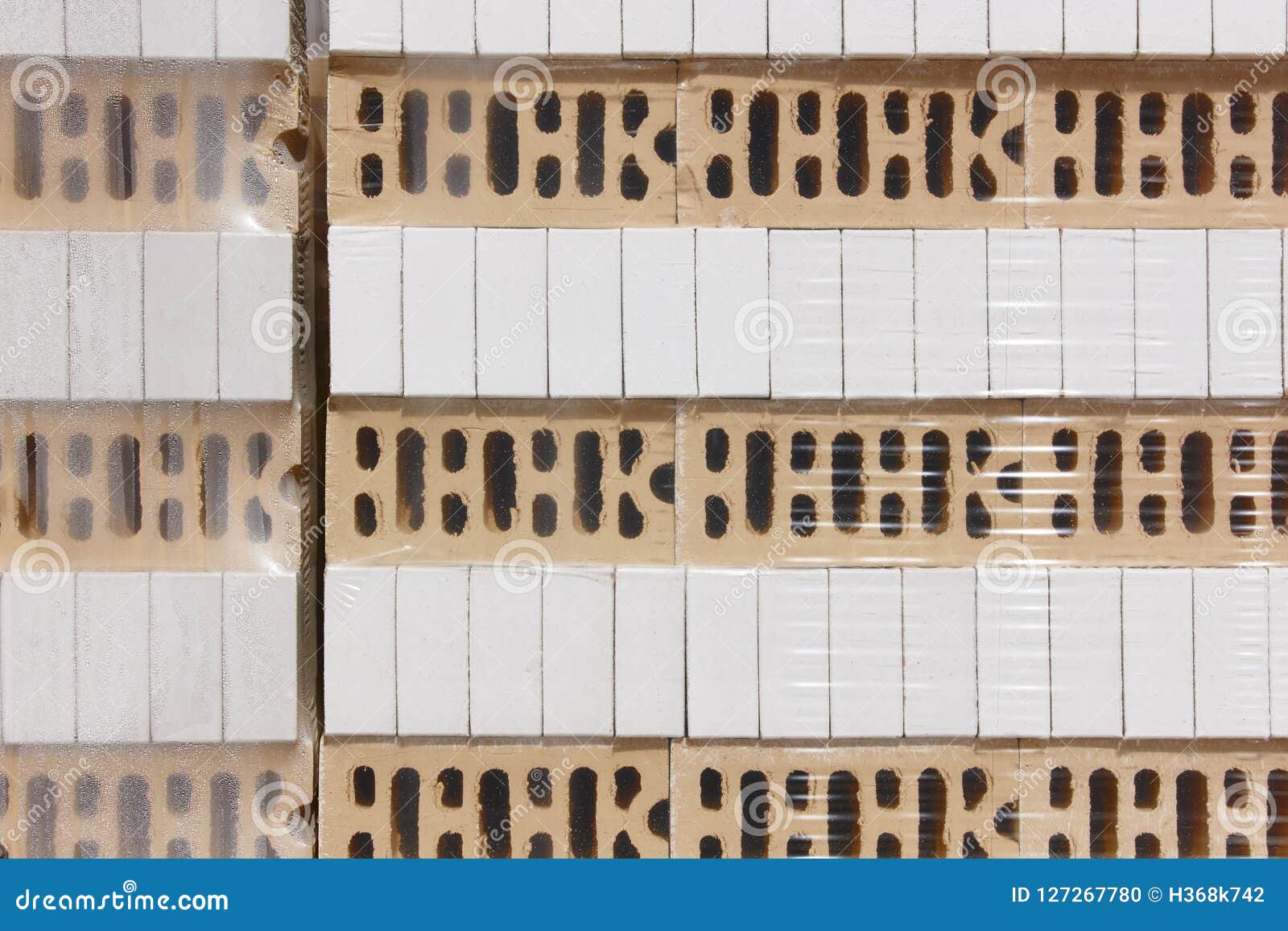 Packed and Stacked Bricks. Construction Industry Stock Photo - Image of ...