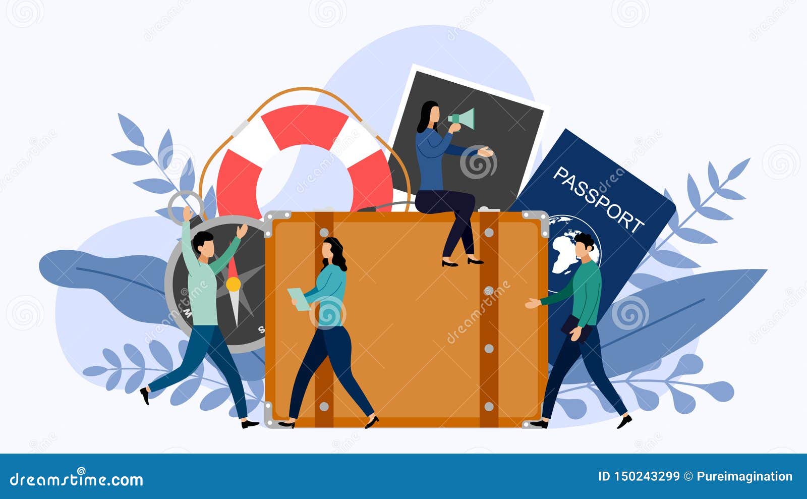 Packed Suitcase with Human Concepts Stock Vector - Illustration of ...