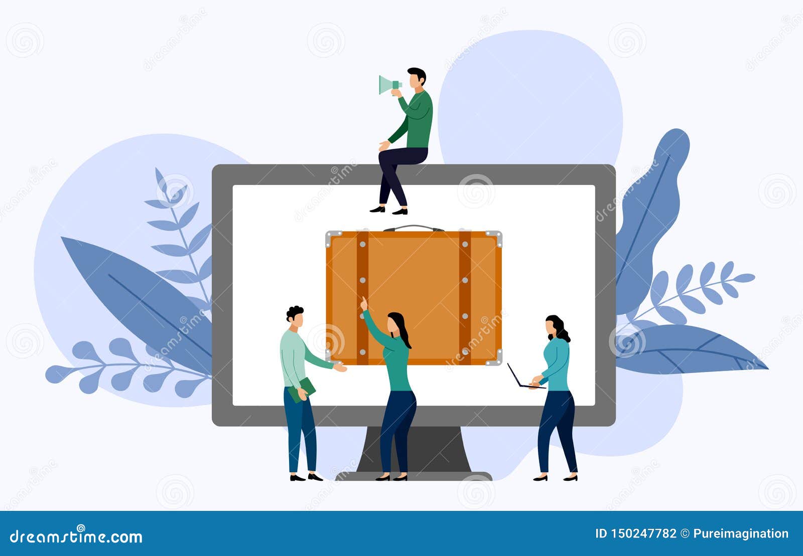 Packed Suitcase with Human Concepts Stock Vector - Illustration of ...