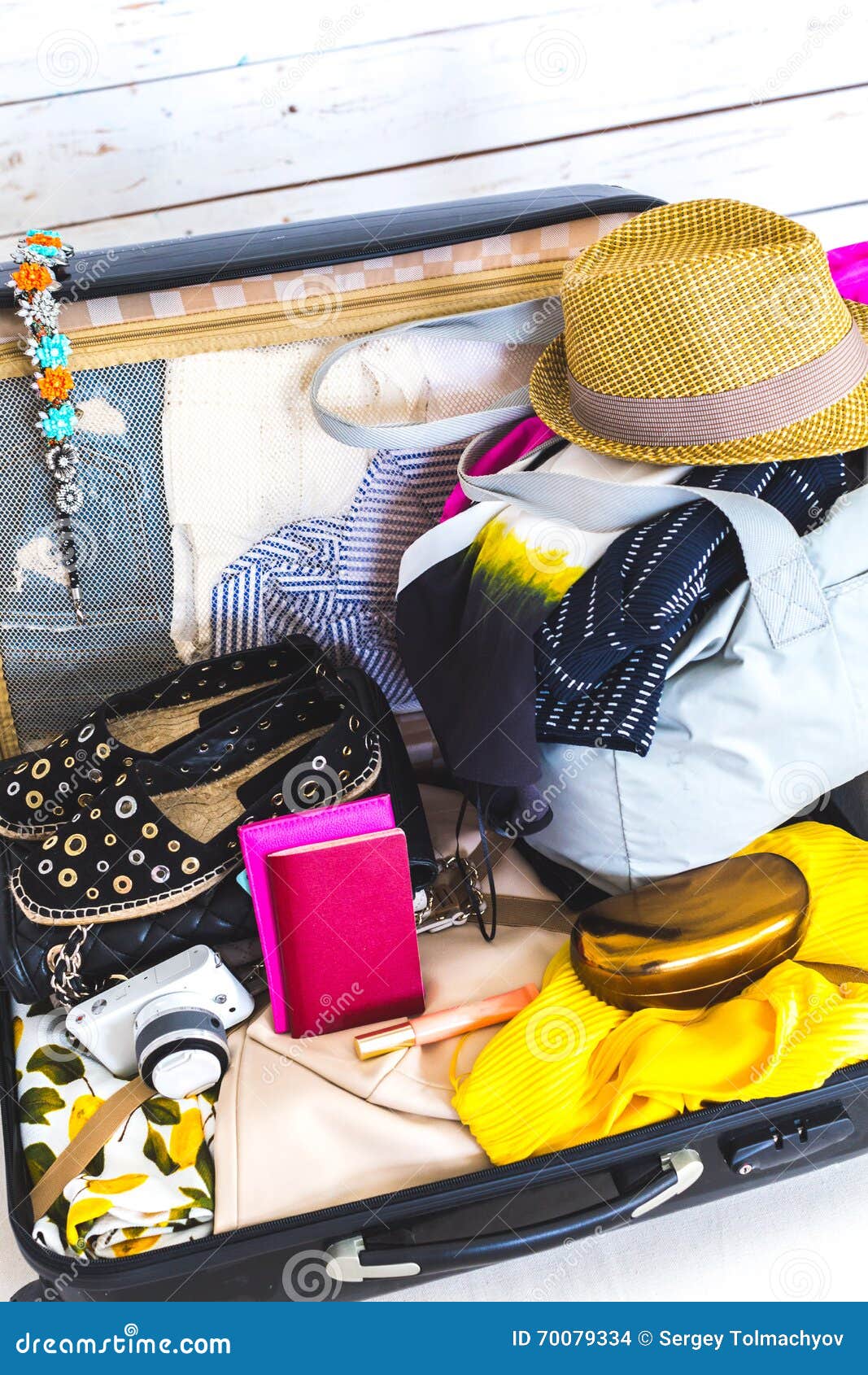 Packed suitcase stock photo. Image of baggage, details - 70079334