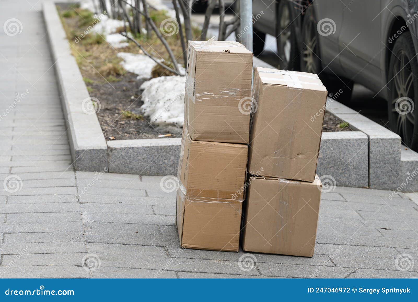 Cardboard Box On Street
