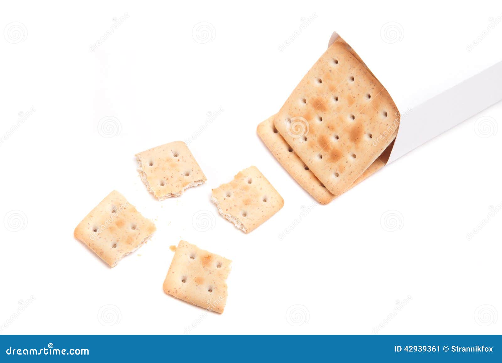 A Packet Of Biscuits And One Broken Isolated On White Background Stock ...