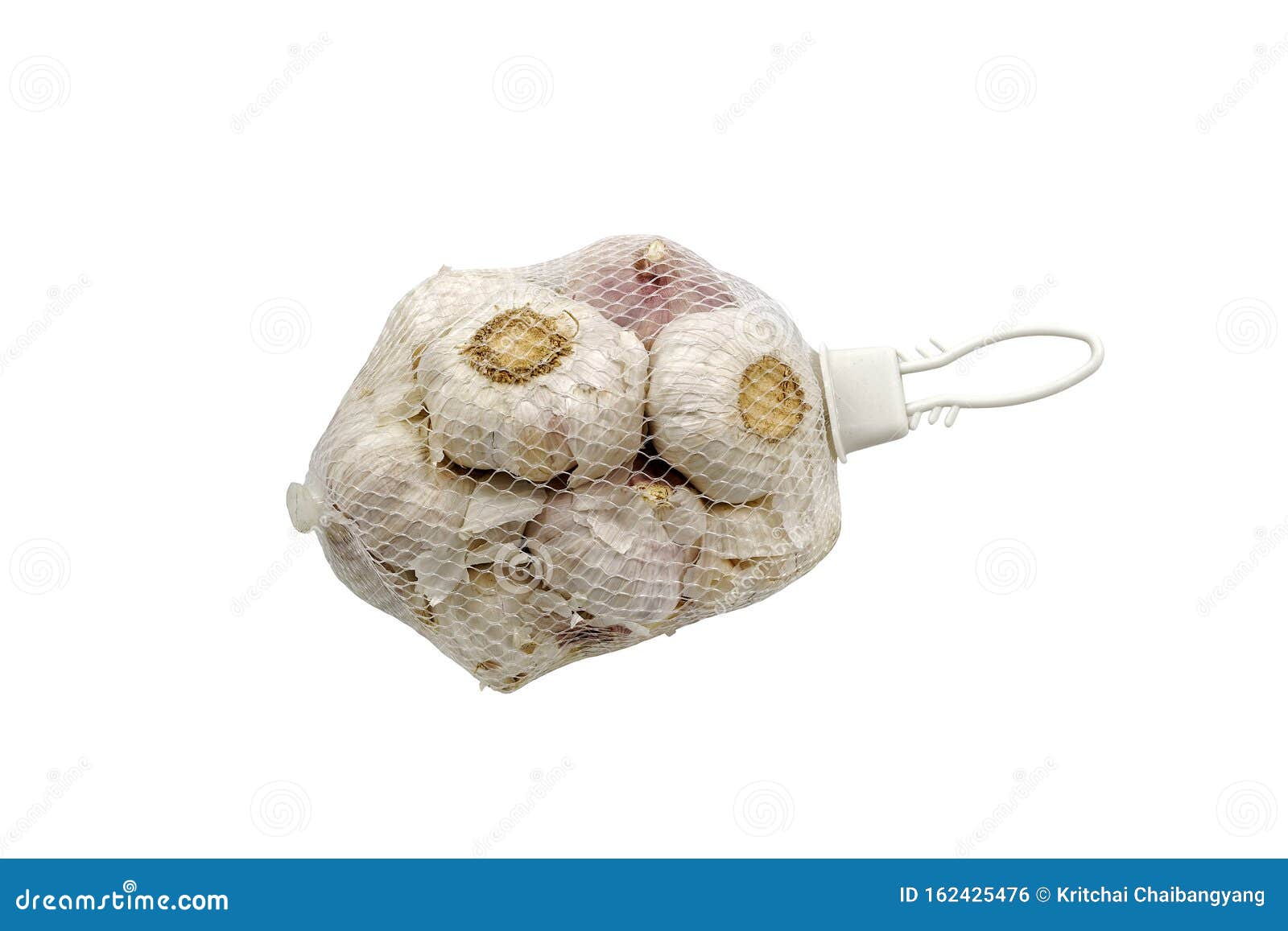 A Packet of Garlic Isolated on a White Background Stock Photo - Image ...