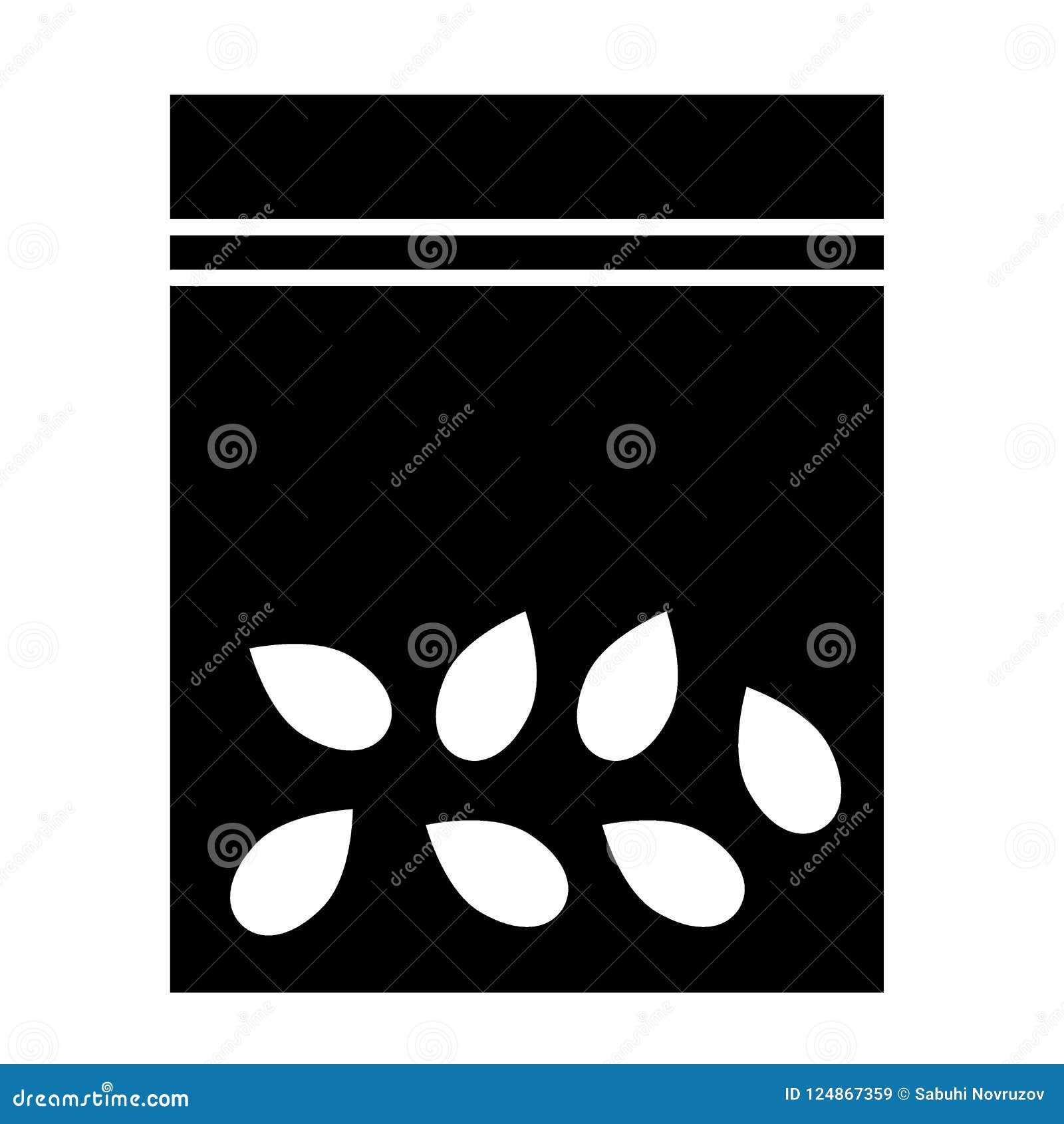 Packet with Seeds Solid Icon. Bag with Grains Vector Illustration ...