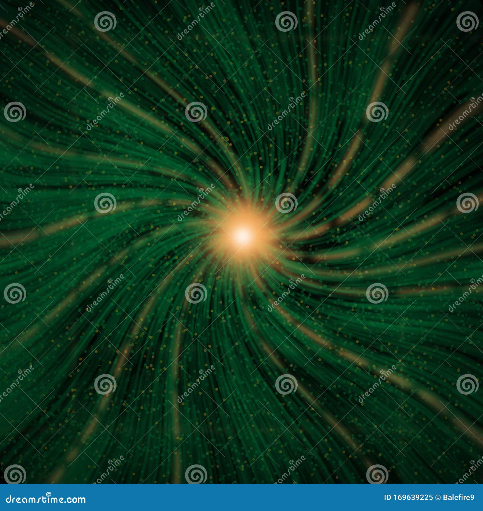 Packets of Data Flowing through a Green Vortex Stock Illustration ...