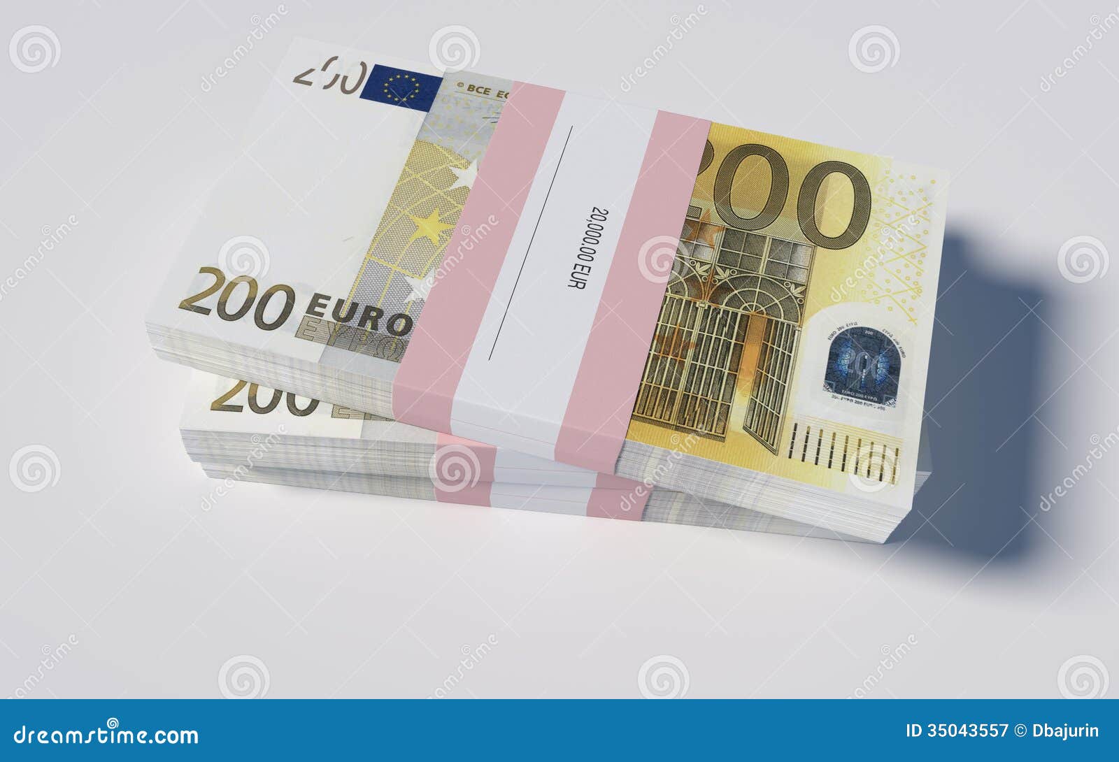 Packets of 200 Euro bills stock illustration. Illustration of ...
