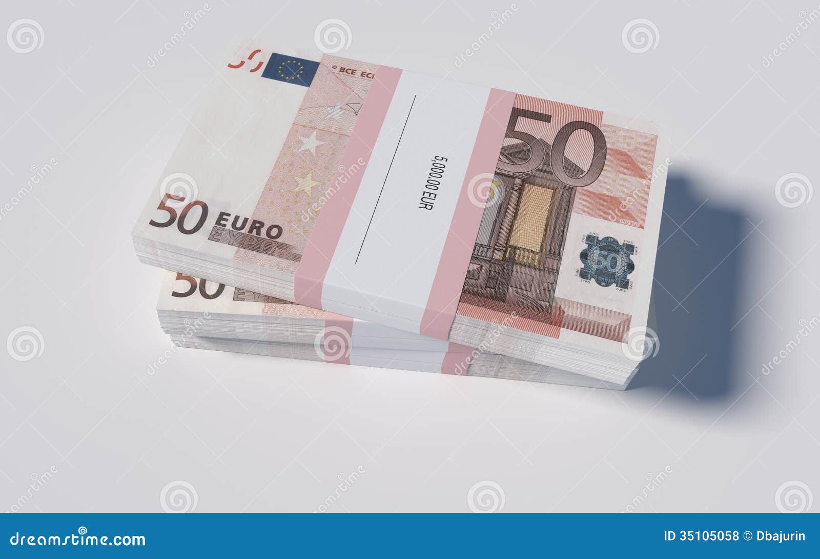 Packets of 50 Euro bills stock illustration. Illustration of full ...
