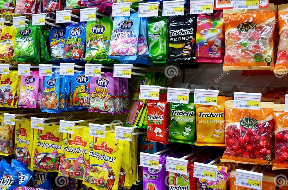 Packets of sweets editorial stock photo. Image of treats - 34160538