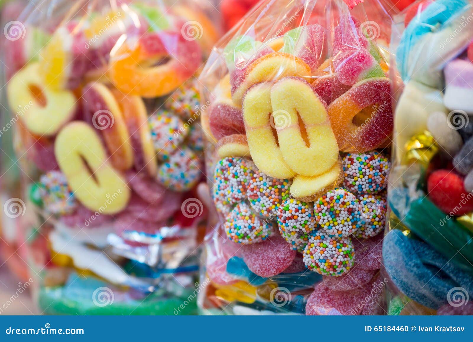 Packets of sweets stock photo. Image of color, fruity - 65184460